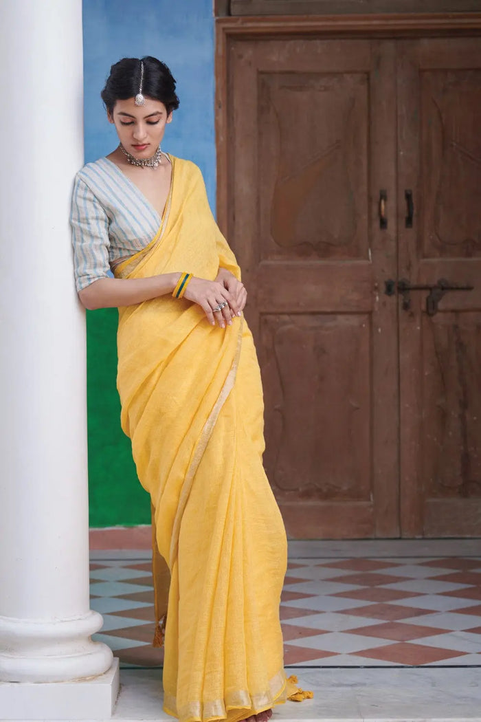 Buy Formal Saree For Interviews Online: Cotton, Linen sarees